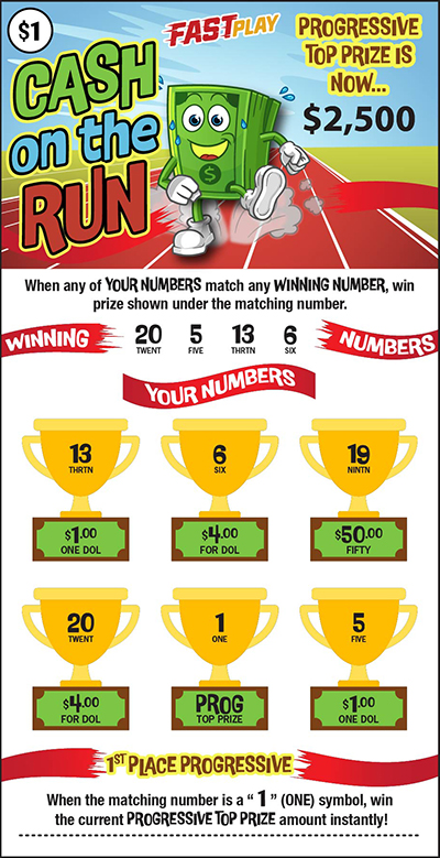Play PA Lottery Fast Play - Cash on the Run