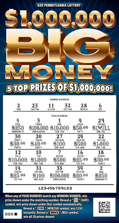 Play PA Lottery Scratch-Offs - $1,000,000 Big Money