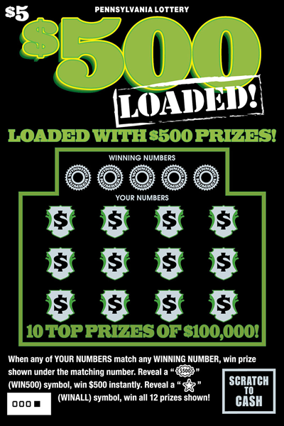 Play PA Lottery Scratch-Offs - $500 Loaded