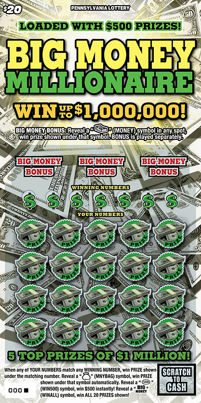 Play PA Lottery Scratch-Offs - Big Money Millionaire