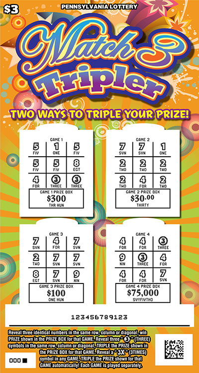 Play PA Lottery Scratch-Offs - Match 3 Tripler