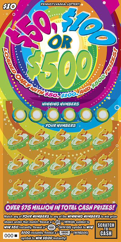 Play PA Lottery Scratch-Offs - $50, $100 or $500