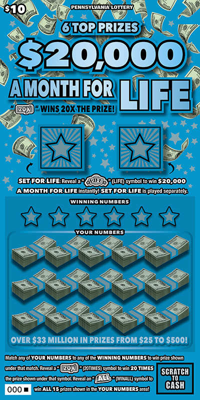 Play PA Lottery Scratch-Offs - $20,000 a Month for Life