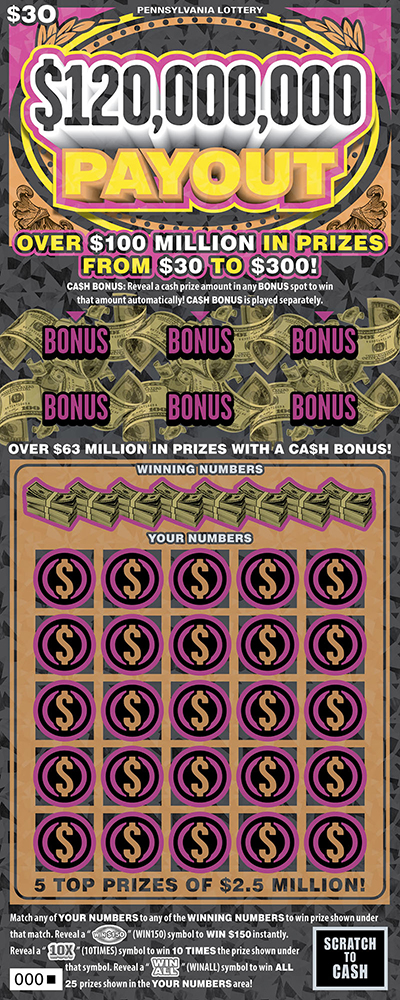 Play PA Lottery Scratch-Offs - $120,000,000 Payout