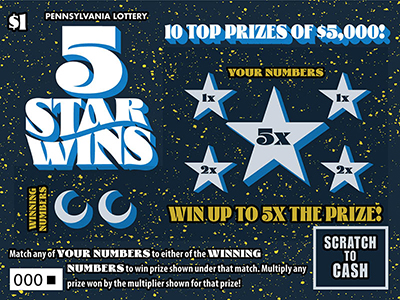 Play PA Lottery Scratch-Offs - 5 Star Wins