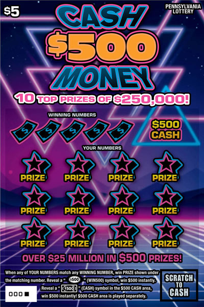 Play PA Lottery Scratch-Offs - $500 Cash Money